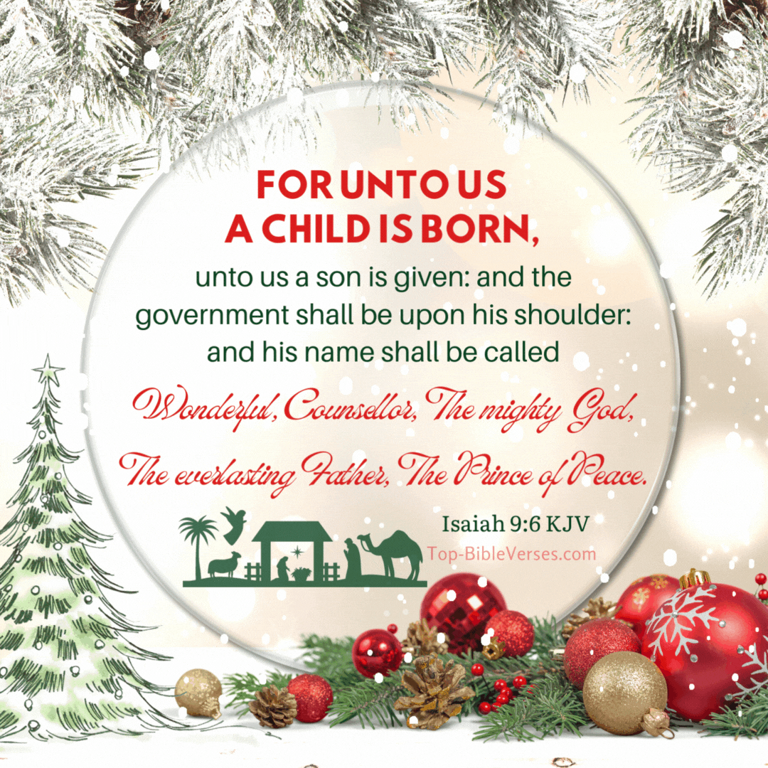 Isaiah 9:6 Christmas Bible Verse GIF Images | For Unto Us A Child Is Born