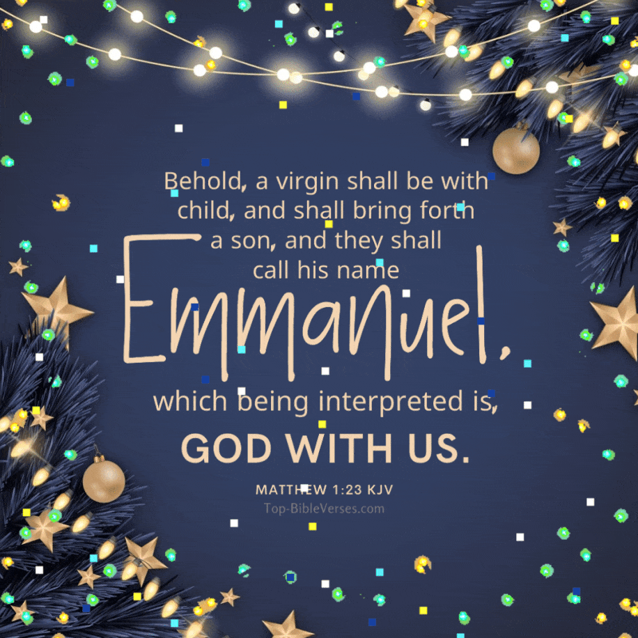 Matthew 1:23 Christmas Bible Verse GIF Images | And She Shall Bring Forth